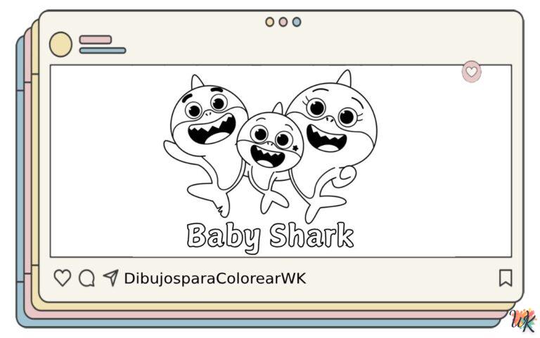19 Dibujos Para Colorear Baby Shark | Colorear Para Niños!